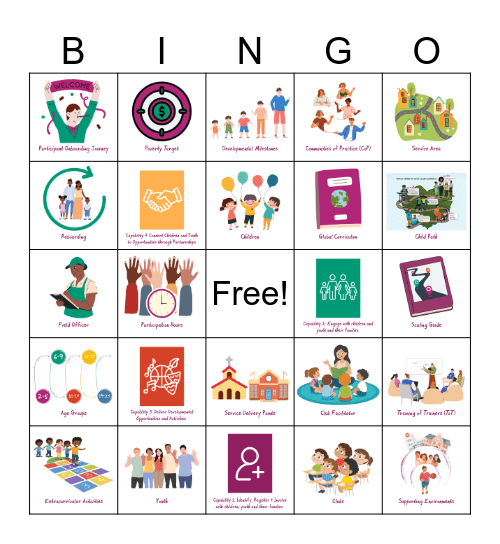 Child Path Bingo Card