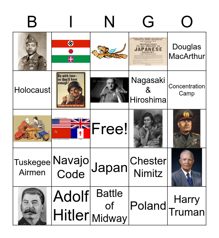 World War 2 Bingo Card