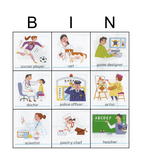 Occupation bingo Card