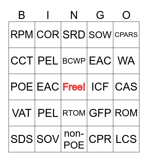 CNSSD Boot Camp Bingo - Day 1 Bingo Card