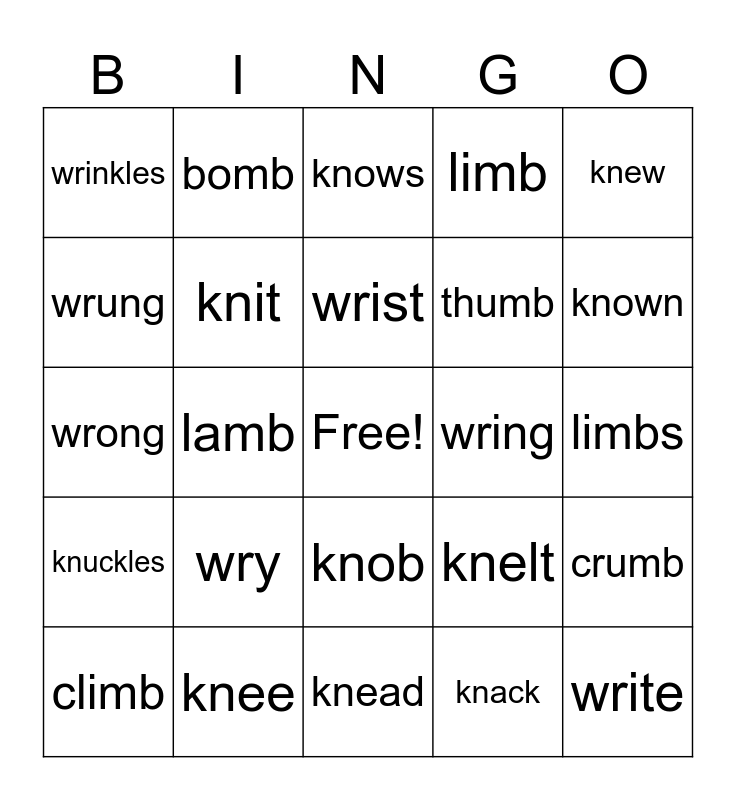 3rd graders rock! Bingo Card