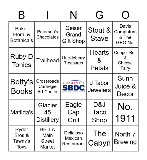 Baker Business Bingo! Bingo Card