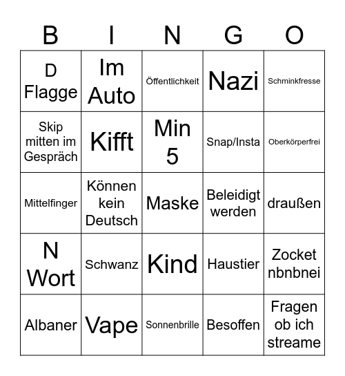 OME Bingo Card