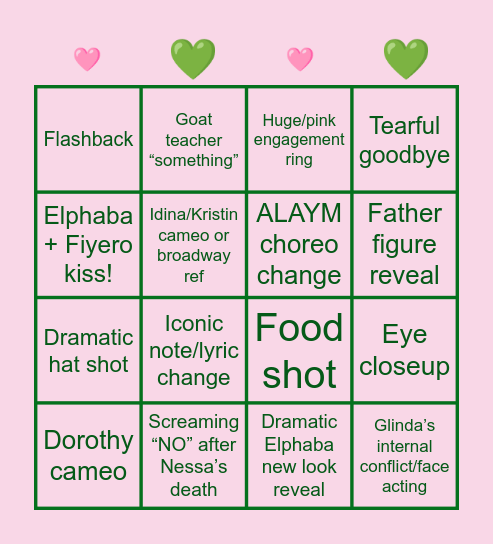 Wicked: For BINGO Card