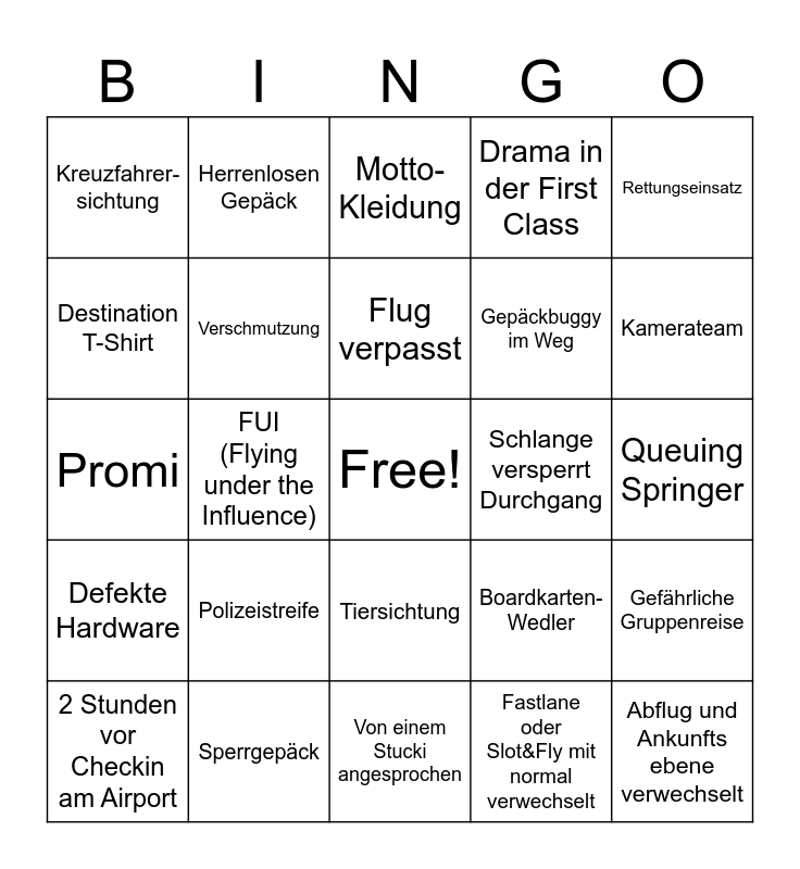 Terminal Bingo Card