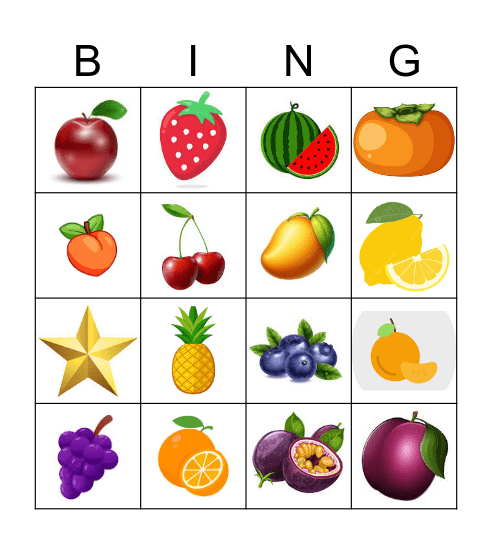 LA FRUTA Bingo Card