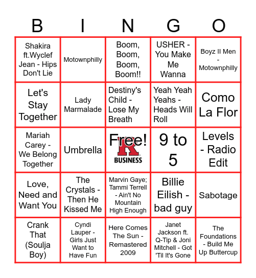 RBS Bingo Beats Bingo Card