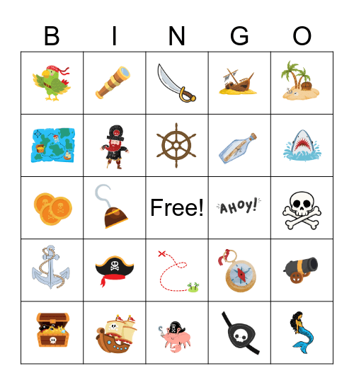 Pirate Bingo Card