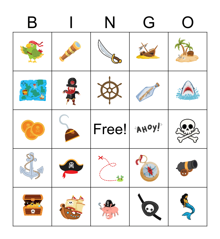 Pirate Bingo Card