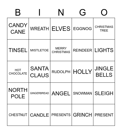 CHRISTMAS TRIVIA BINGO Card
