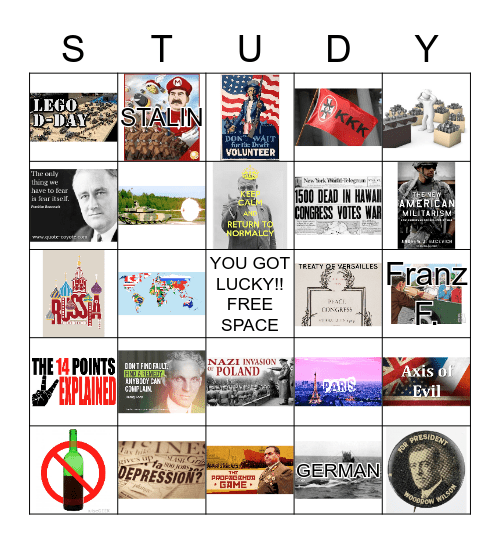 US History Bingo Card