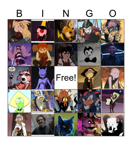 Favorite Character Bingo Card