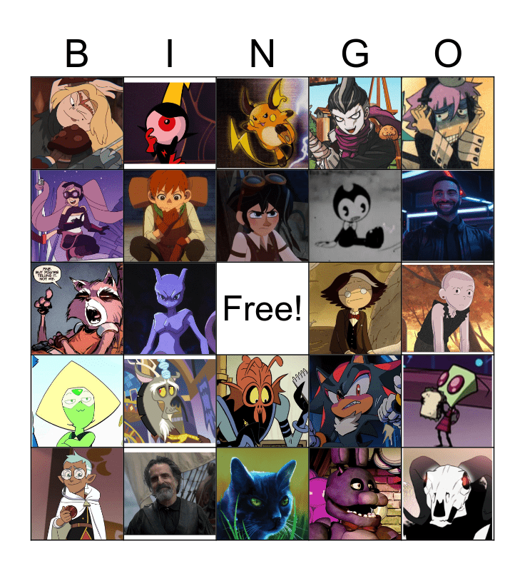 Favorite Character Bingo Card