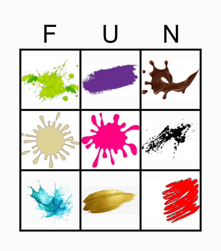 Colour Bingo Card