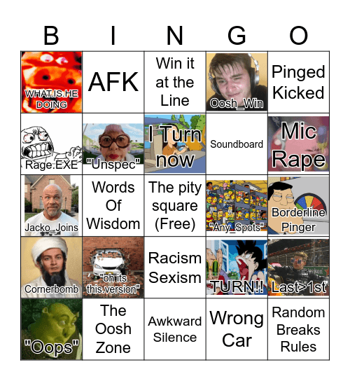 Monday Bingo Card