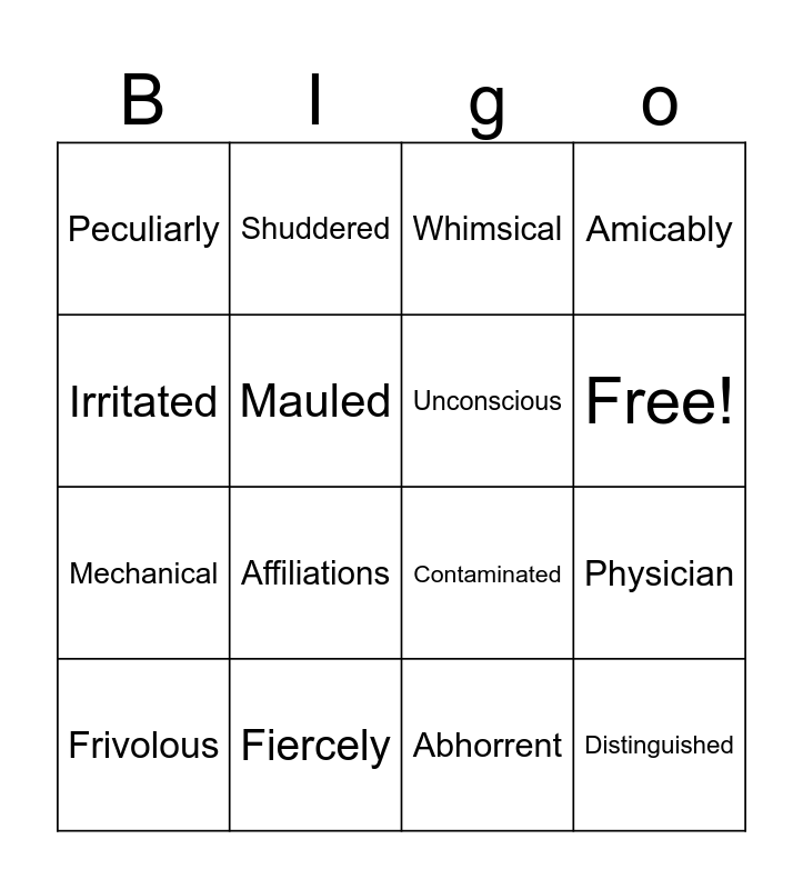 Jurassic Park (Introduction & Prologue) Bingo Card