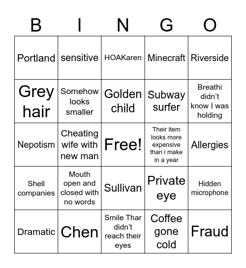 Reddit Bingo Card