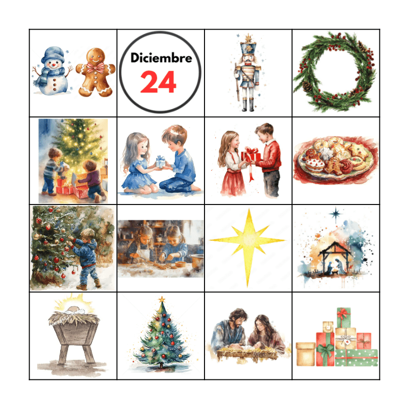 Vamos a celebrar la navidad Bingo Card