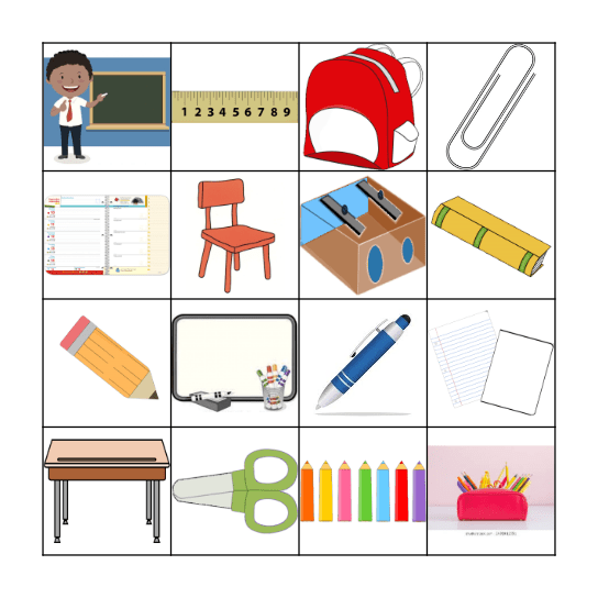 Utiles Escolares Bingo Card
