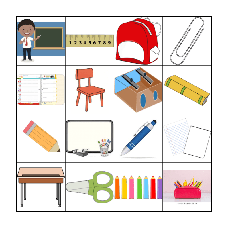 Utiles Escolares Bingo Card