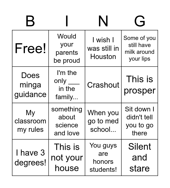 Mr.Abellon Bingo Card Bingo Card