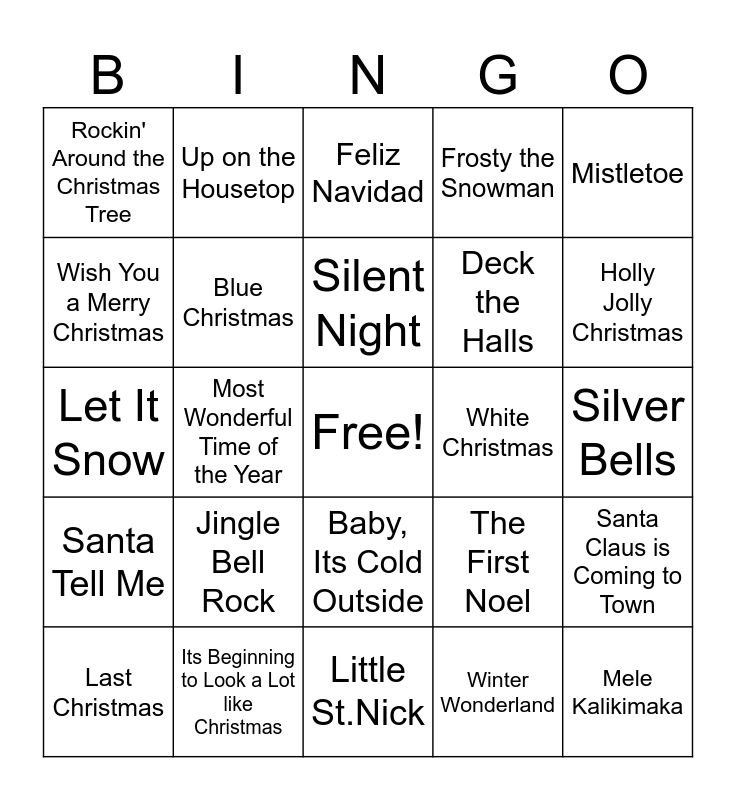 Christmas Bingo Card