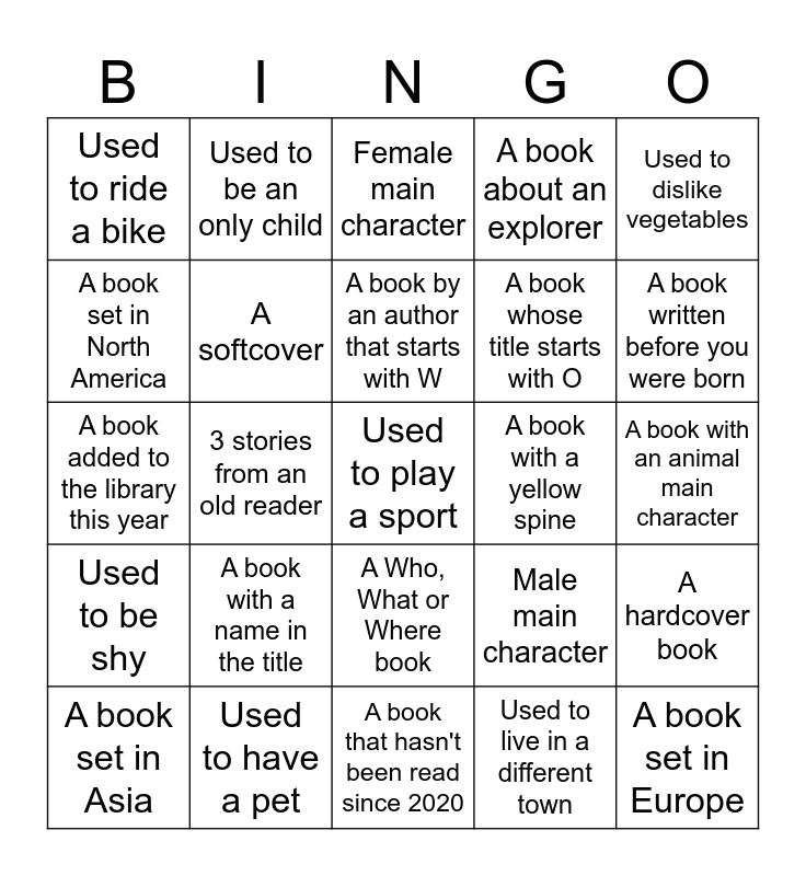 Google Docs Bingo Card