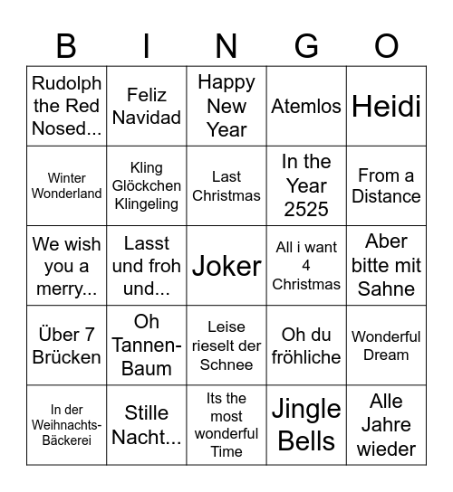 Christmas Bingo Card
