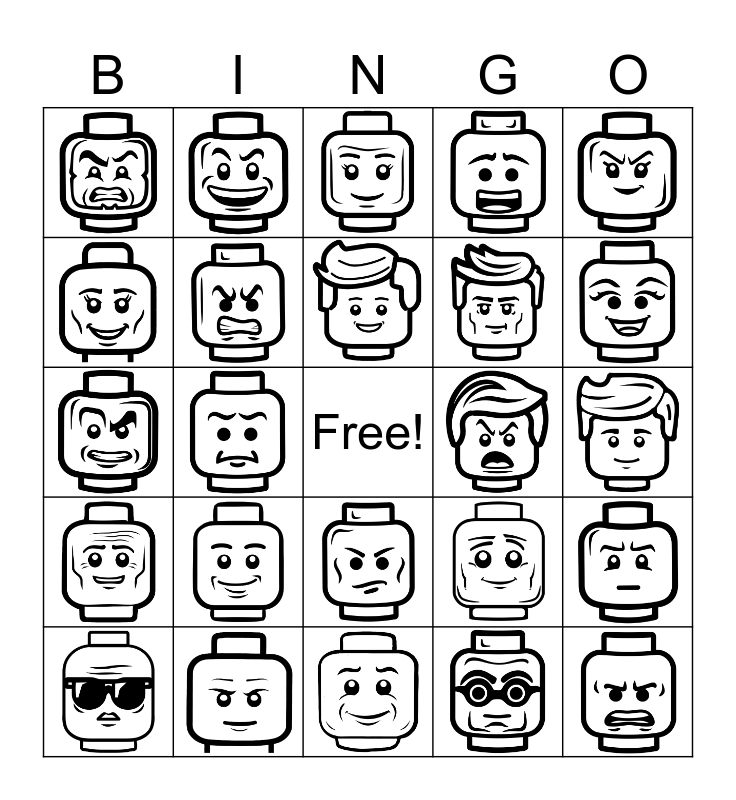 LEGO Heads Bingo! Bingo Card