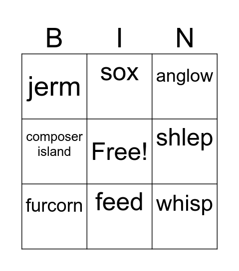 msm Bingo Card