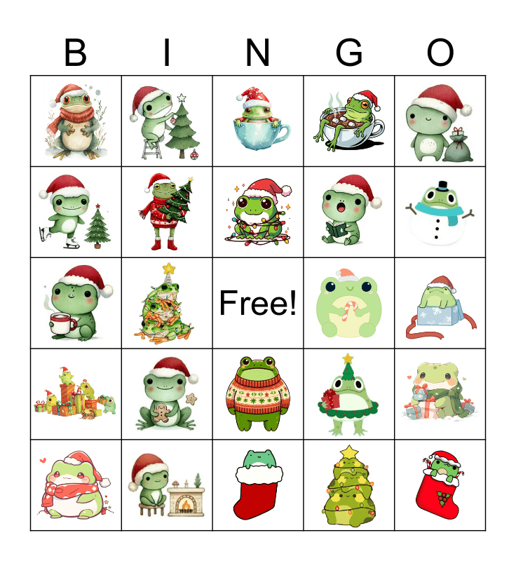 Christmas frogs Bingo Card