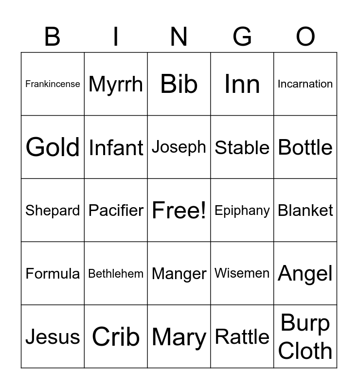 It's A Boy! Bingo Card