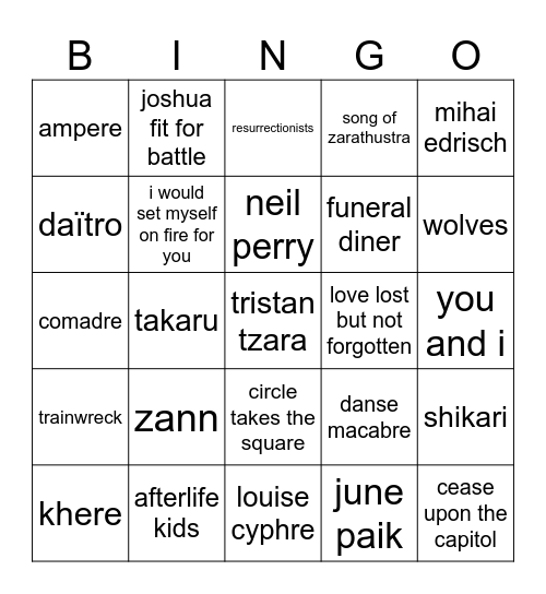 classic screamo band reunions 2026 Bingo Card