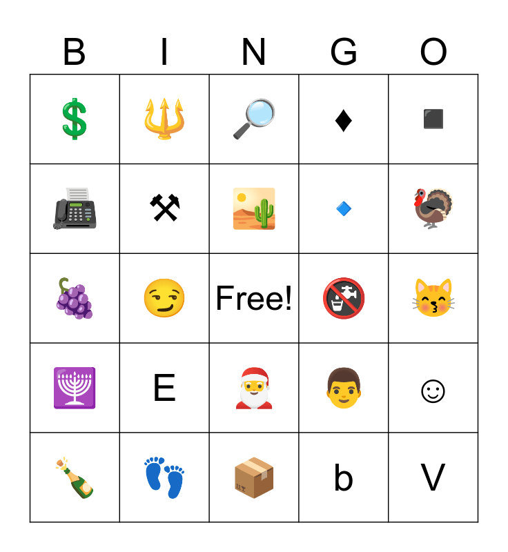 Unicode Bingo Card