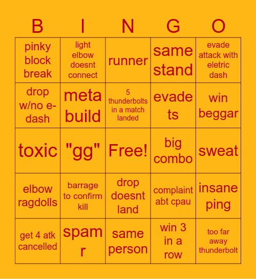 CP Bingo Card