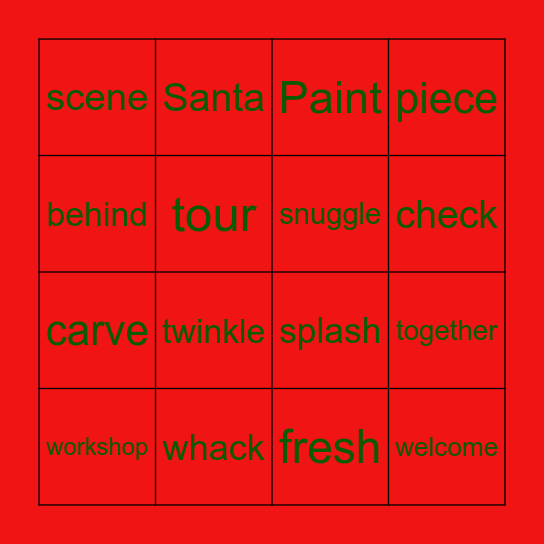 Santa's Workshop Bingo Card