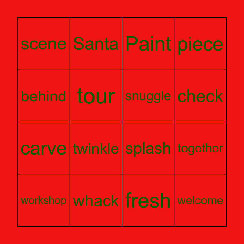 Santa's Workshop Bingo Card
