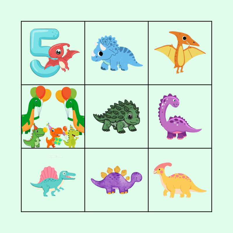 Dino BINGO Card