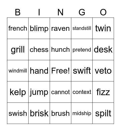 Winter Break Review Bingo Card