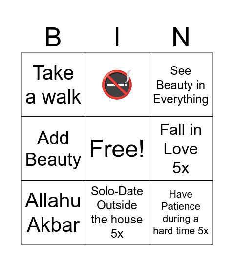They “Bin” Goals Bingo Card