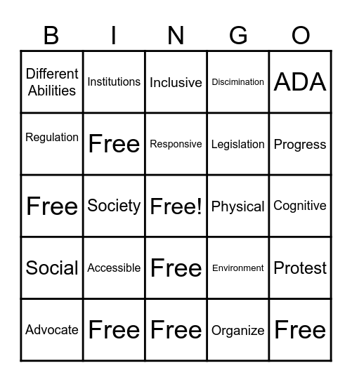 Unit 2 Topics 1 & 2 Vocabulary Bingo Card