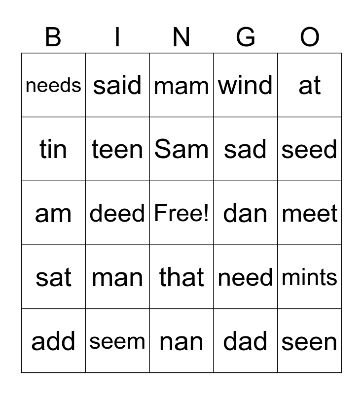 2nd grade reading group Bingo Card