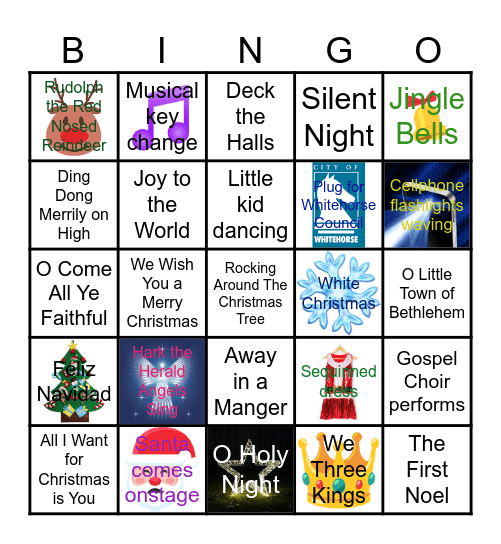 Christmas Carols Bingo Card