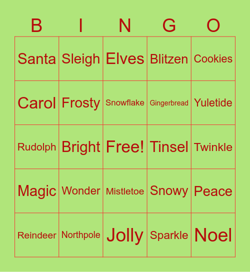 Mann Eye Holiday BINGO Fun! Bingo Card