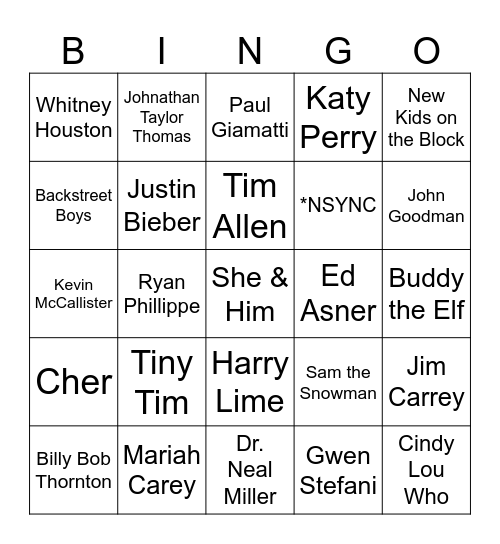 Christmas Pop, Character Quotes, & Santas Bingo Card