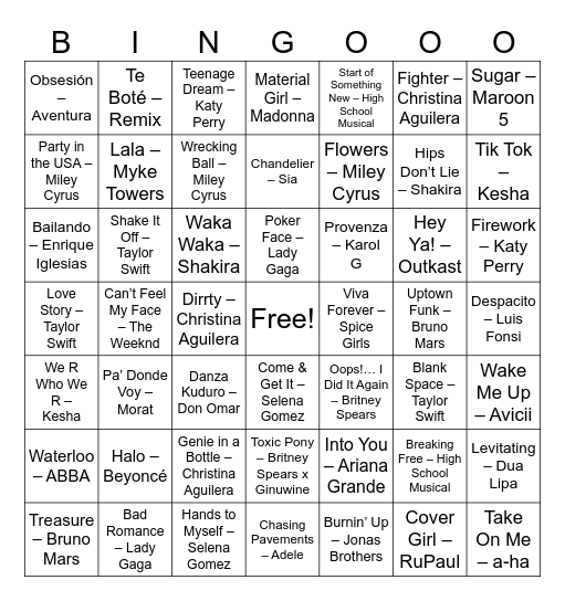 Bingo Drag Bingo Card