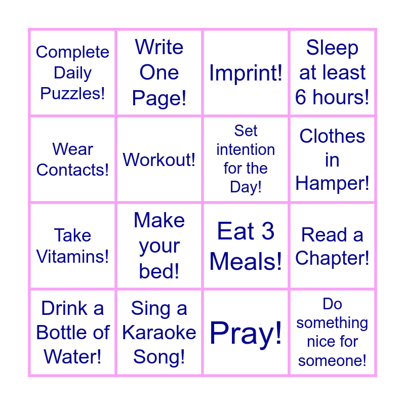 Make Today a Great Day Bingo Card