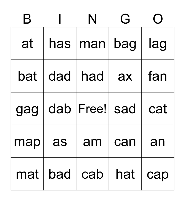 UFLI Lesson 35 Bingo Card