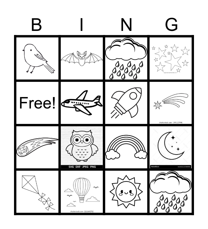 Day and Night Bingo Card