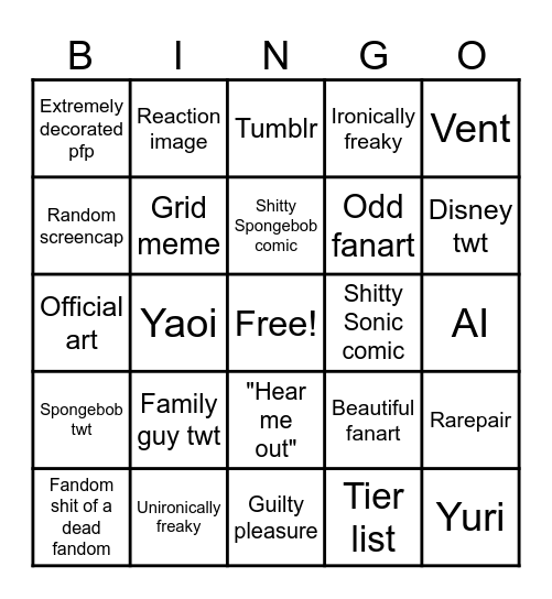 Pinterest Bingo Card